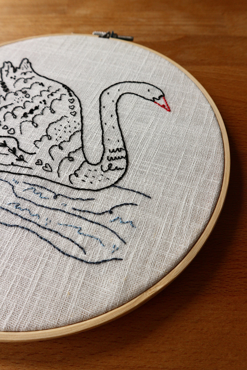Black Swan Embroidery Kit | Nora Wright Collaboration – SimplyWishes